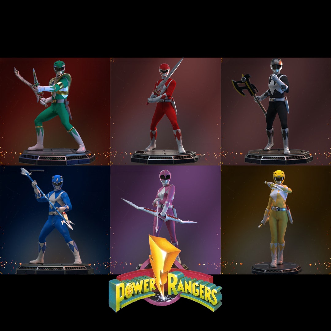 Power Rangers SET STL, Power Rangers 3D Model, Power Rangers 3D Print ...