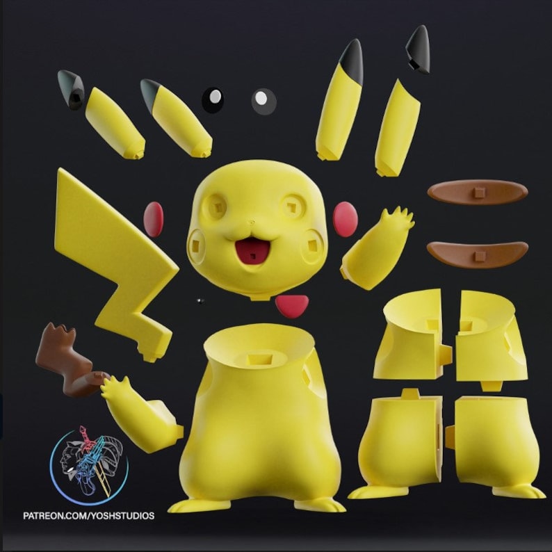 Pokemon STL, Pikachu STL, Pikachu 3D Model, Pikachu 3D Print Files ...