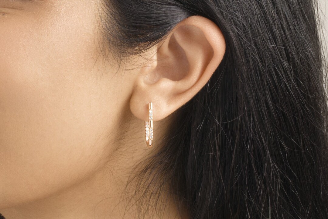 Newt One Touch Earrings 14k Gold Plated Brass Solid 14k - Etsy