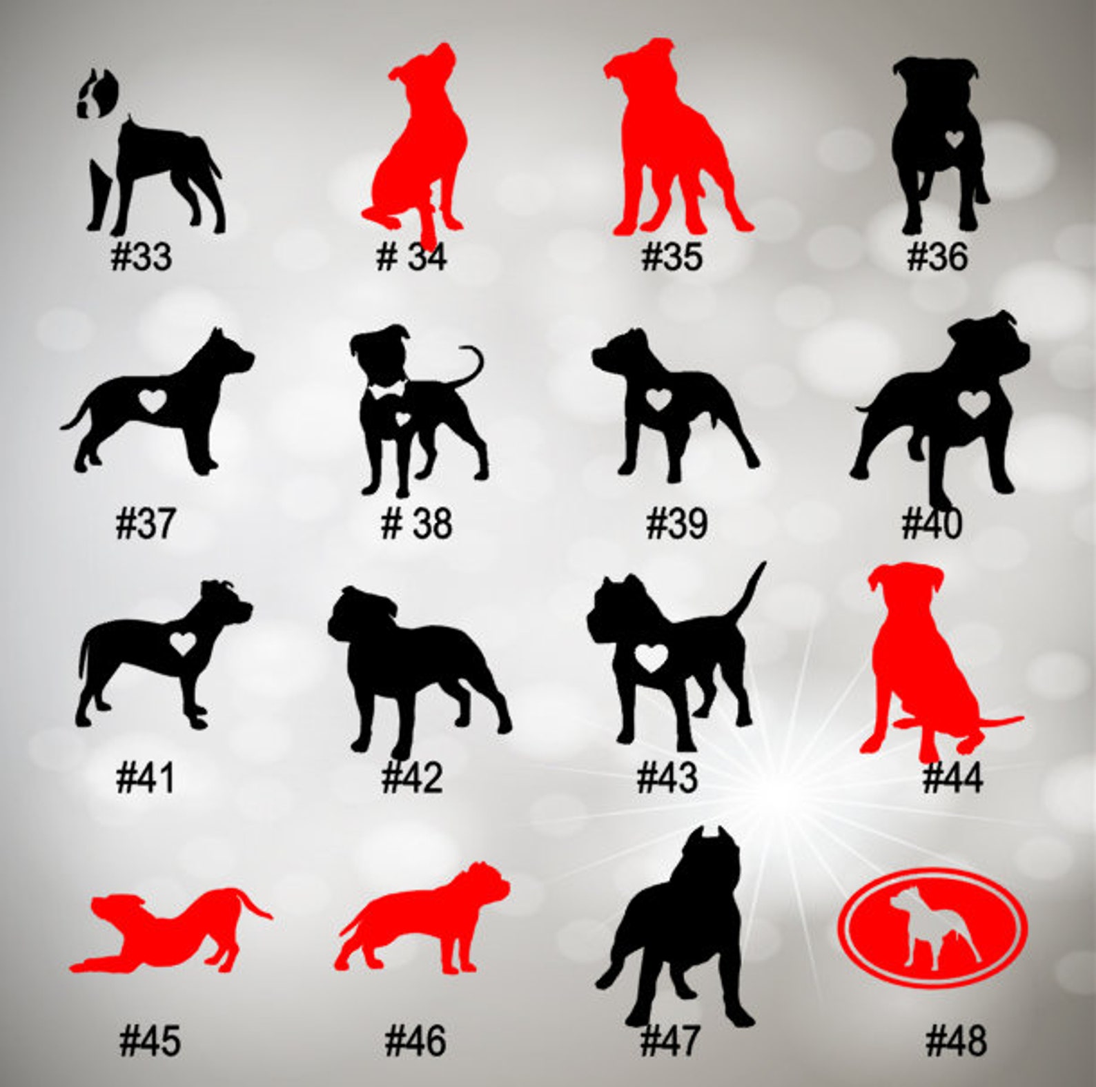 PIT49-64 | Pitbull Vinyl Decals: Adorable Pitt Decor for Laptops, Cars ...