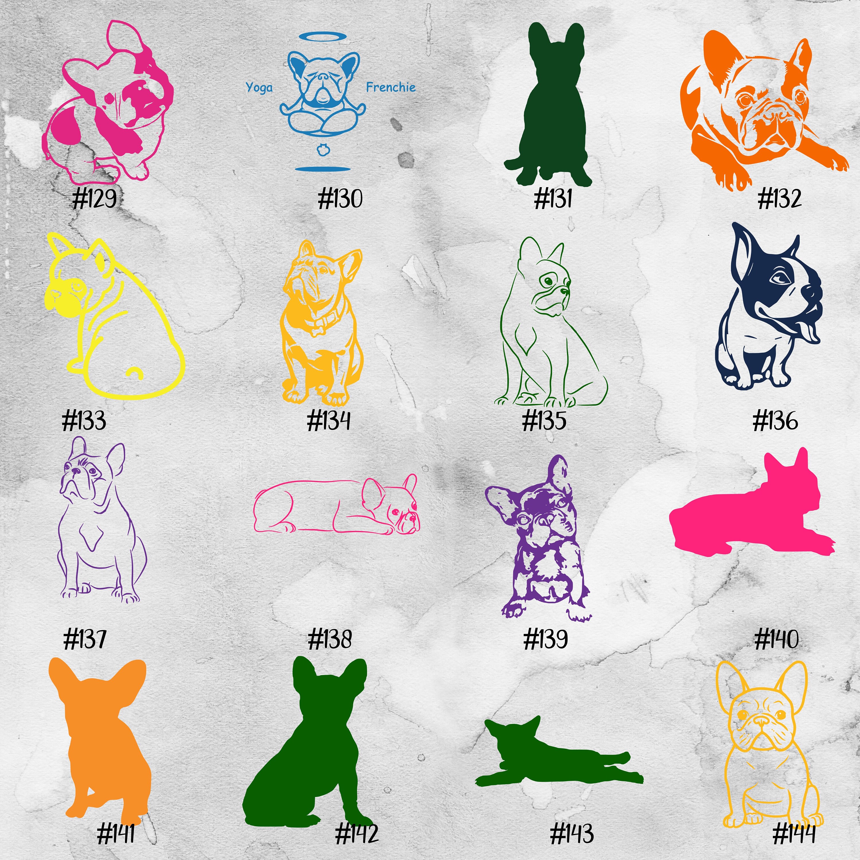 FRC147 | French Bulldog Vinyl Decals: Adorable Canine Decor for Laptops ...