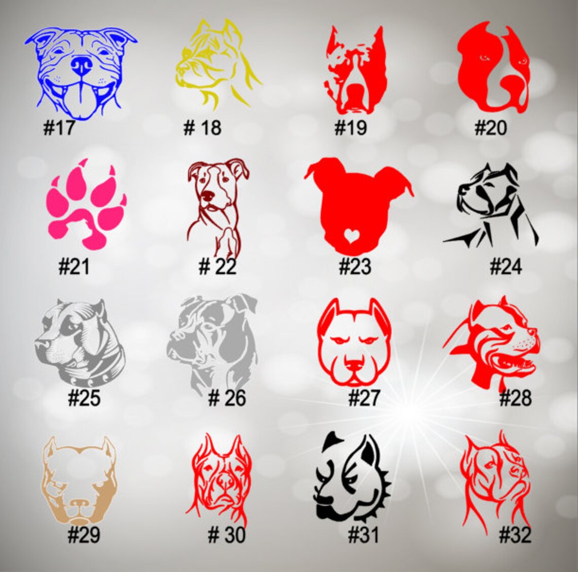 PIT49-64 Pitbull Vinyl Decals: Adorable Pitt Decor for Laptops, Cars ...