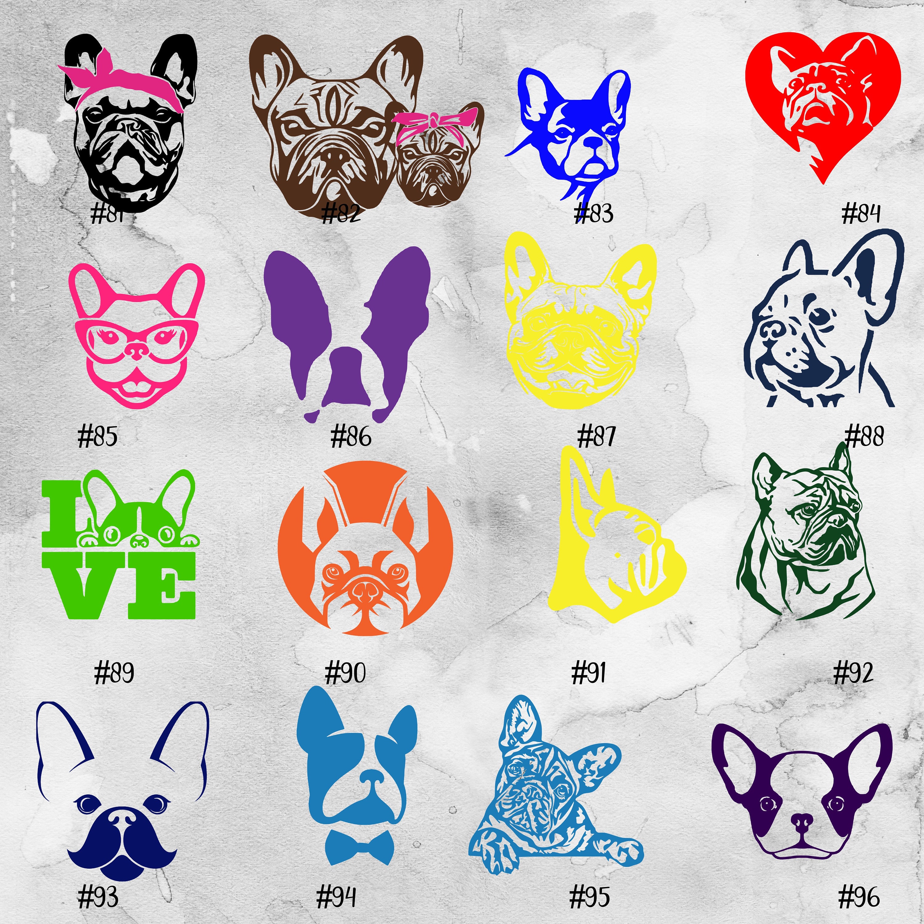 FRC147 | French Bulldog Vinyl Decals: Adorable Canine Decor for Laptops ...