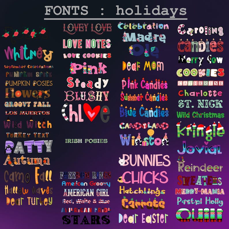 PRINT Fonts Available for Use on Products in the Shop - Etsy