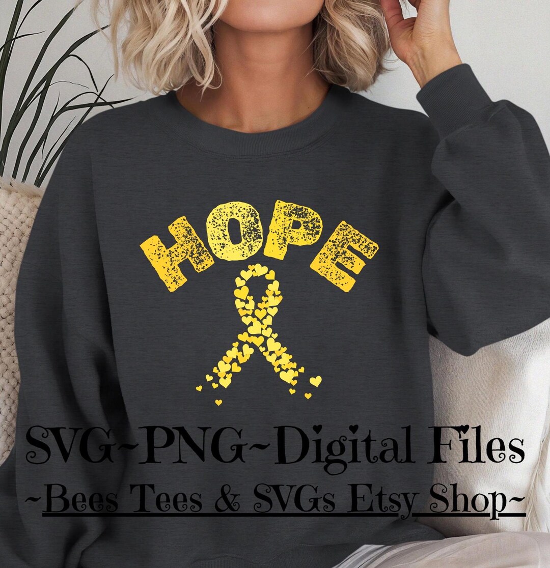 Bone Cancer Ribbon Svg Png, Sarcoma Awareness Cut Files, Yellow ...
