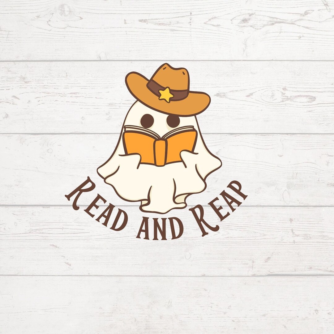Cowboy Ghost Png Svg, Western Ghost Reading Png, Cowboy Ghost W/ Book ...