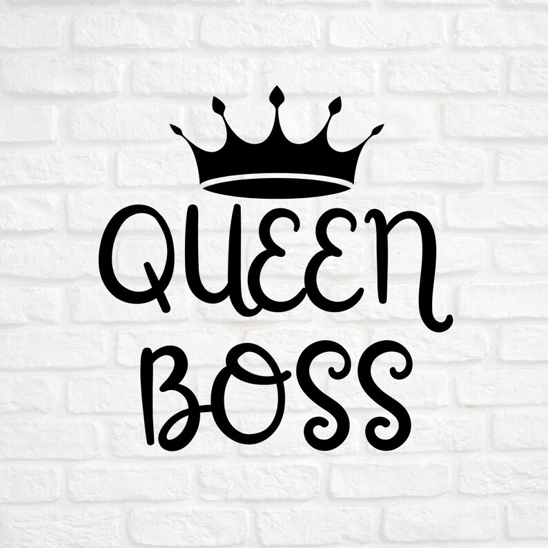 Queen Boss Fancy With Black Crown SVG for Cricut Users, Bossy Queen's ...