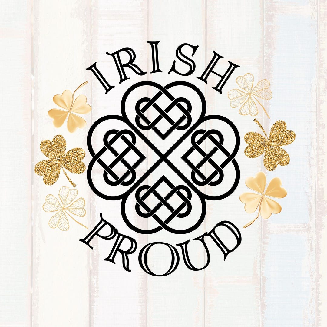 Irish PNG SVG, Irish Proud Digital File Design, Gold Clovers Png Svg ...
