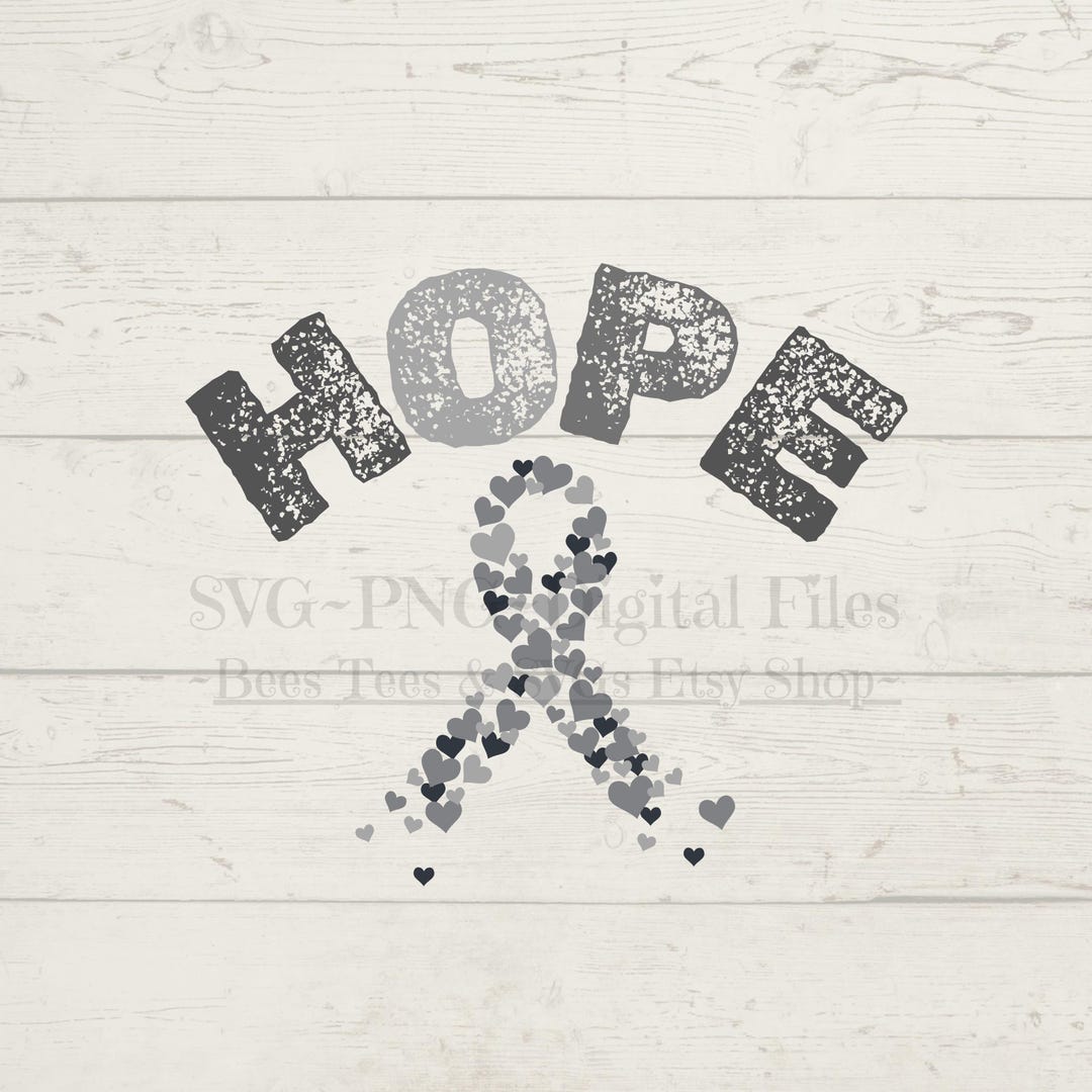 Grey Awareness Ribbon Svg, Gray Ribbon Png, Brain Cancer Ribbon Png Svg ...