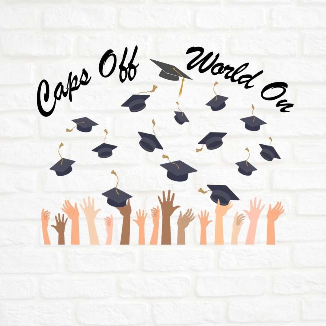 Graduation Caps SVG File for Cricut Users, Thrown Grad Hats Cut File ...