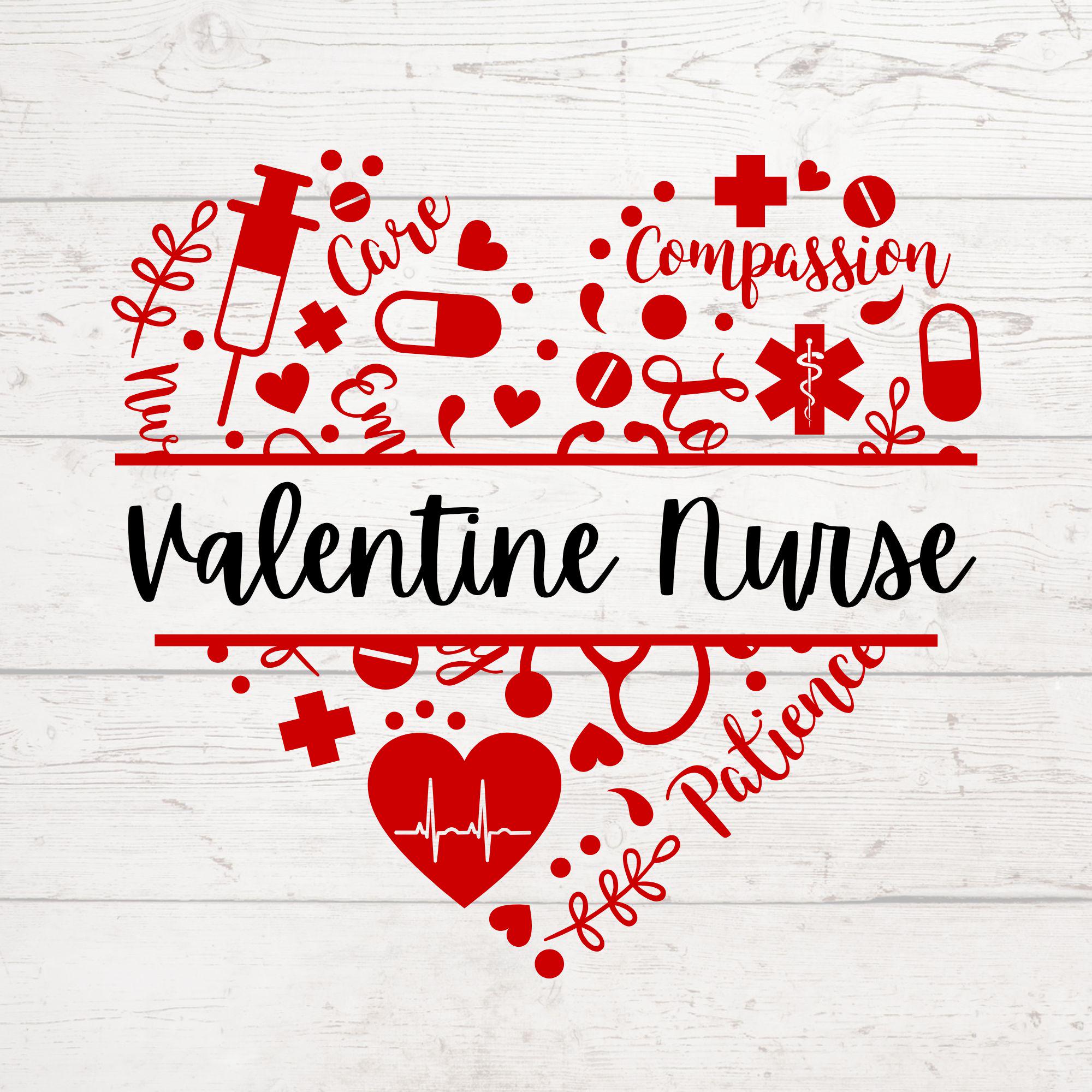 Valentine Nurse PNG SVG, Valentines Day RN Digital Design, Valentines ...