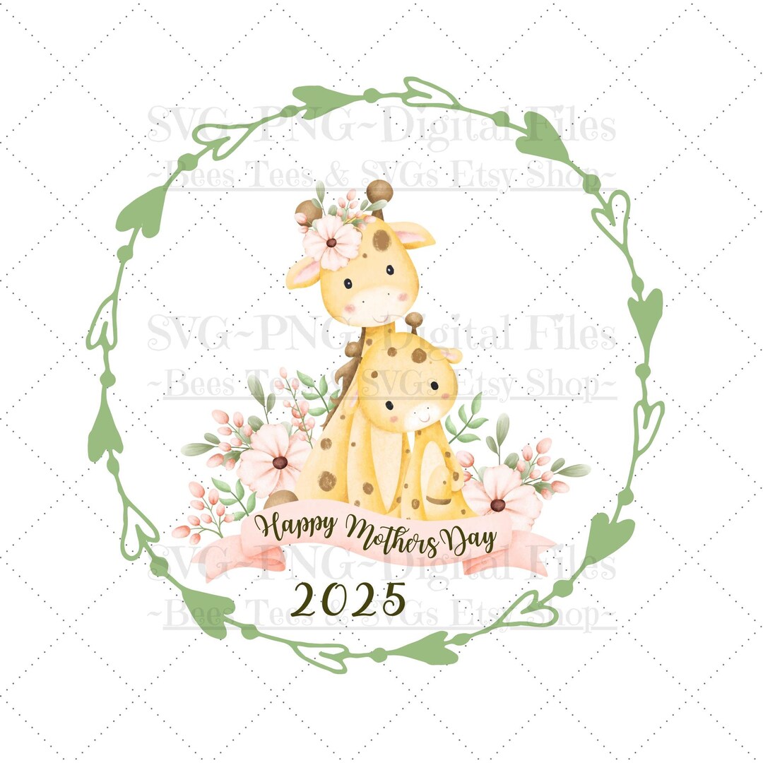 Mom and Baby Giraffe Svg Png, Animal Mothers Day Cricut Cut File, Cute ...