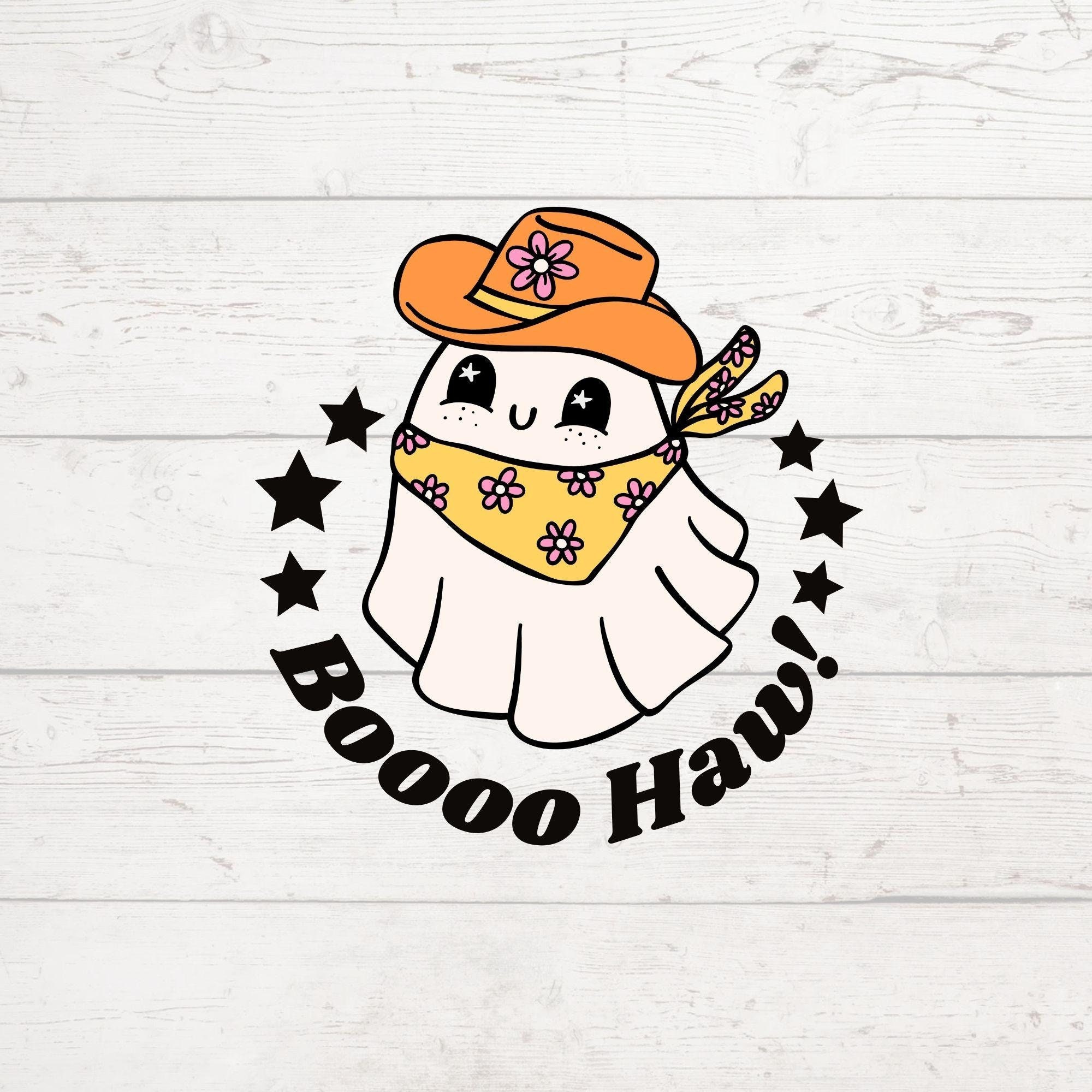 Boo Haw Ghost Png Svg, Cute Western Cowboy Ghost Png Svg, Western ...