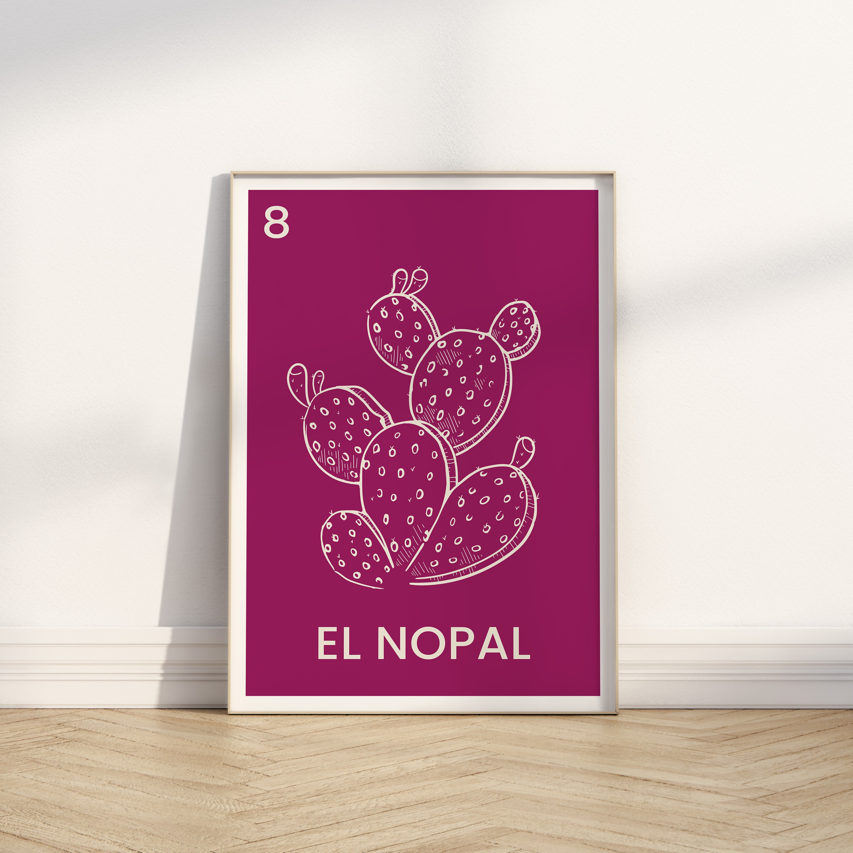 Mexican Loteria Prints El Nopal Digital Files Heart of Nopal Mexican ...