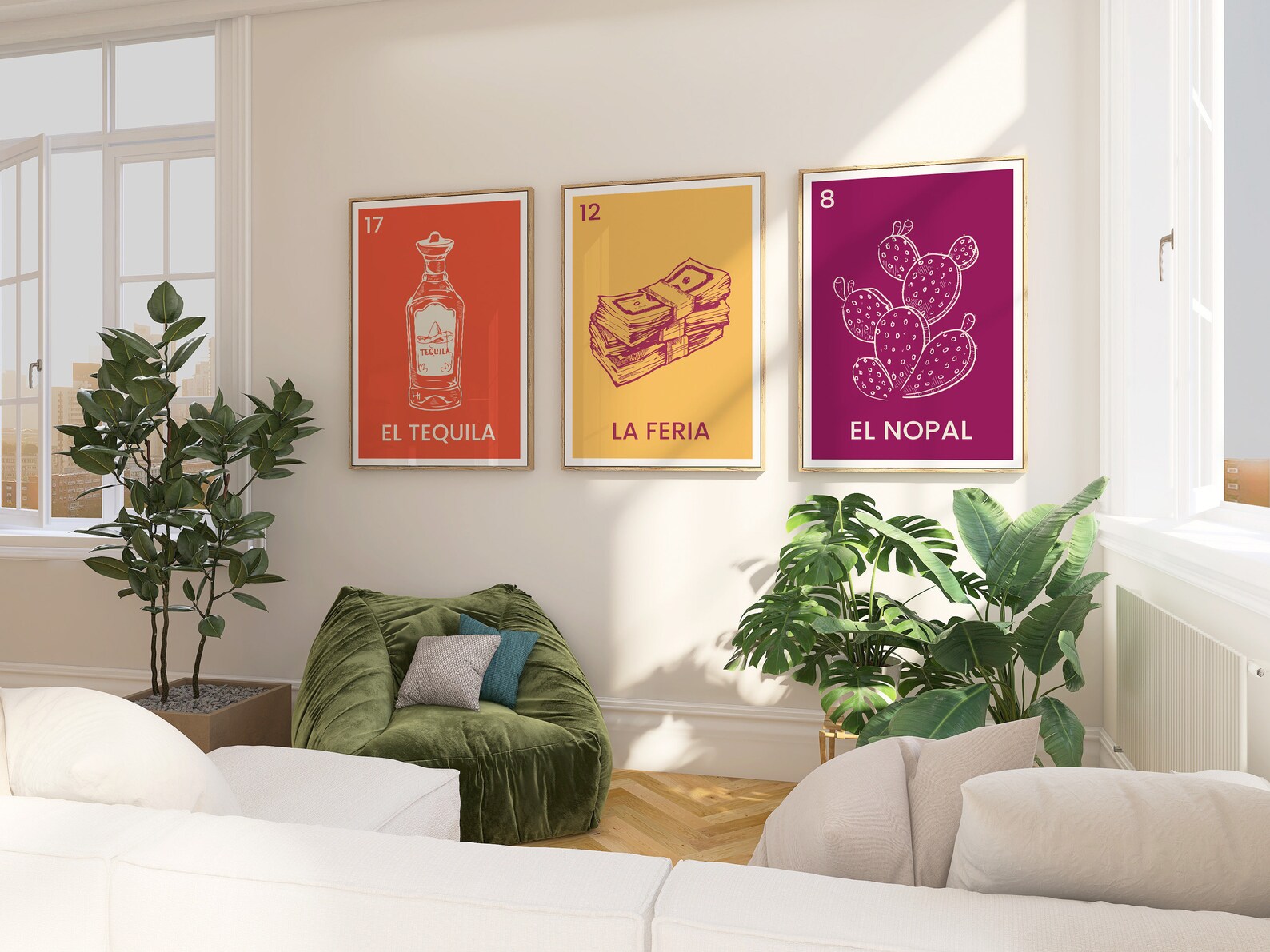 Mexican Loteria Prints Set of 3 El Nopal La Feria El Tequila Loteria ...