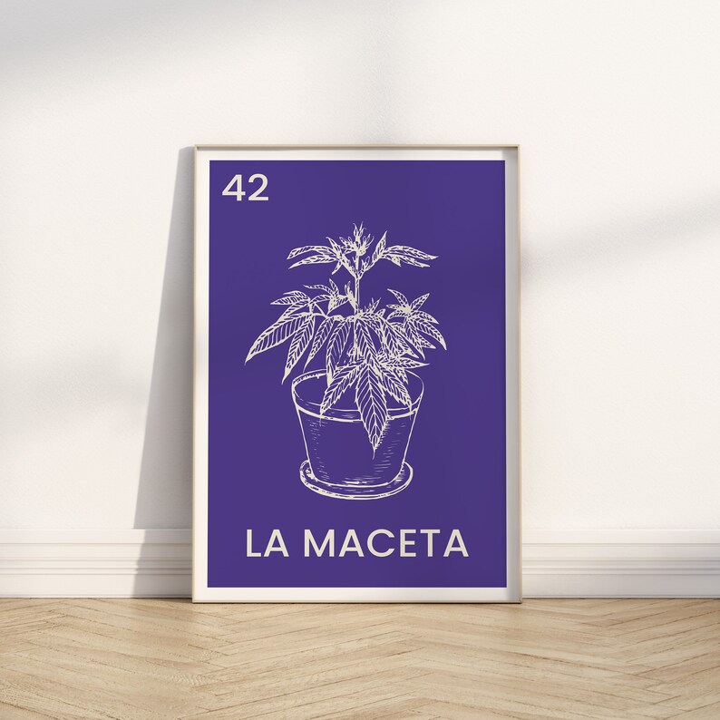 Poster Mexican Loteria La Pota La Mota Digital Print Loteria Designs ...