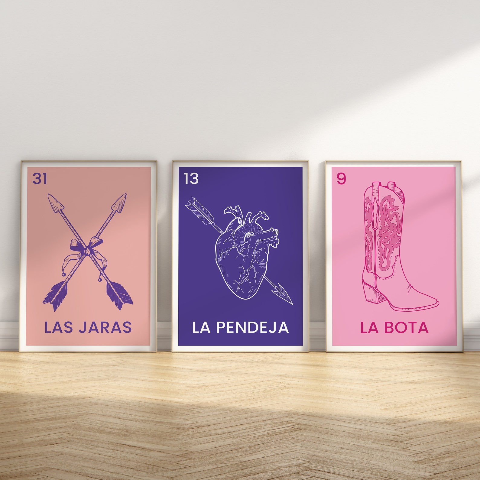 Mexican Loteria Wall Art La Bota Loteria Cowgirl Boot Print Latinx Art ...