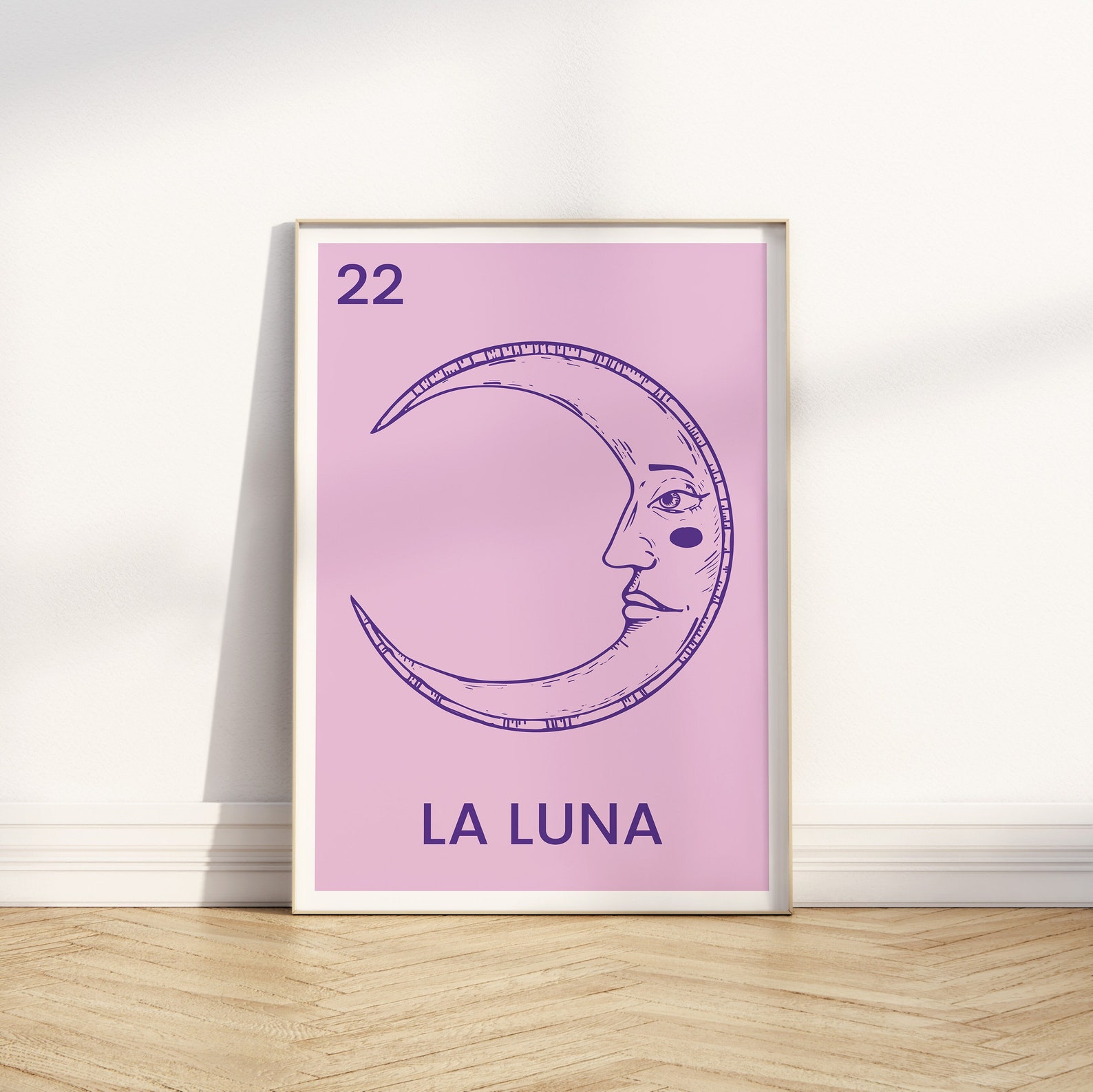 Mexican Loteria Print La Luna Loteria Art Print Loteria Designs Latinx ...