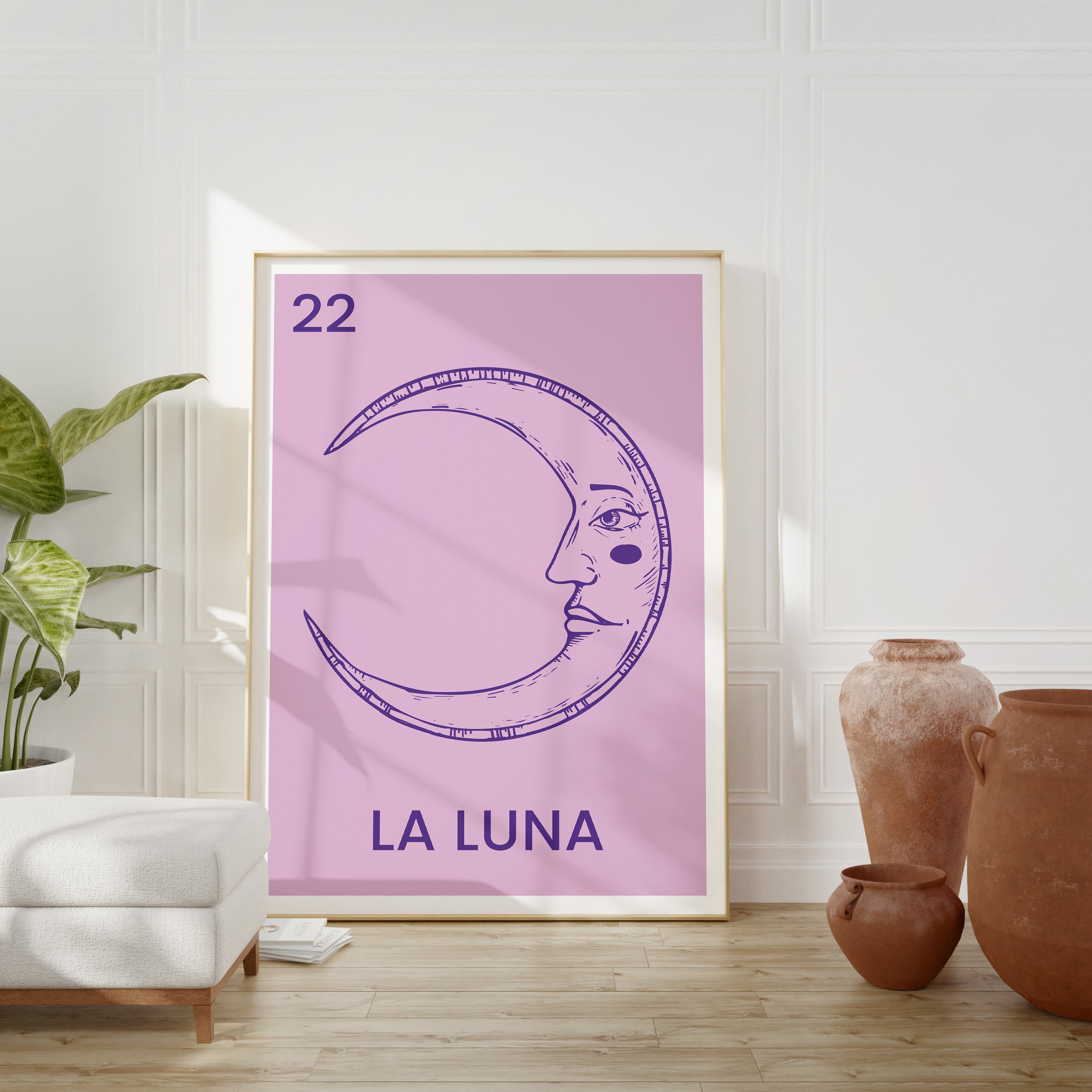 Mexican Loteria Print La Luna Loteria Art Print Loteria Designs Latinx ...