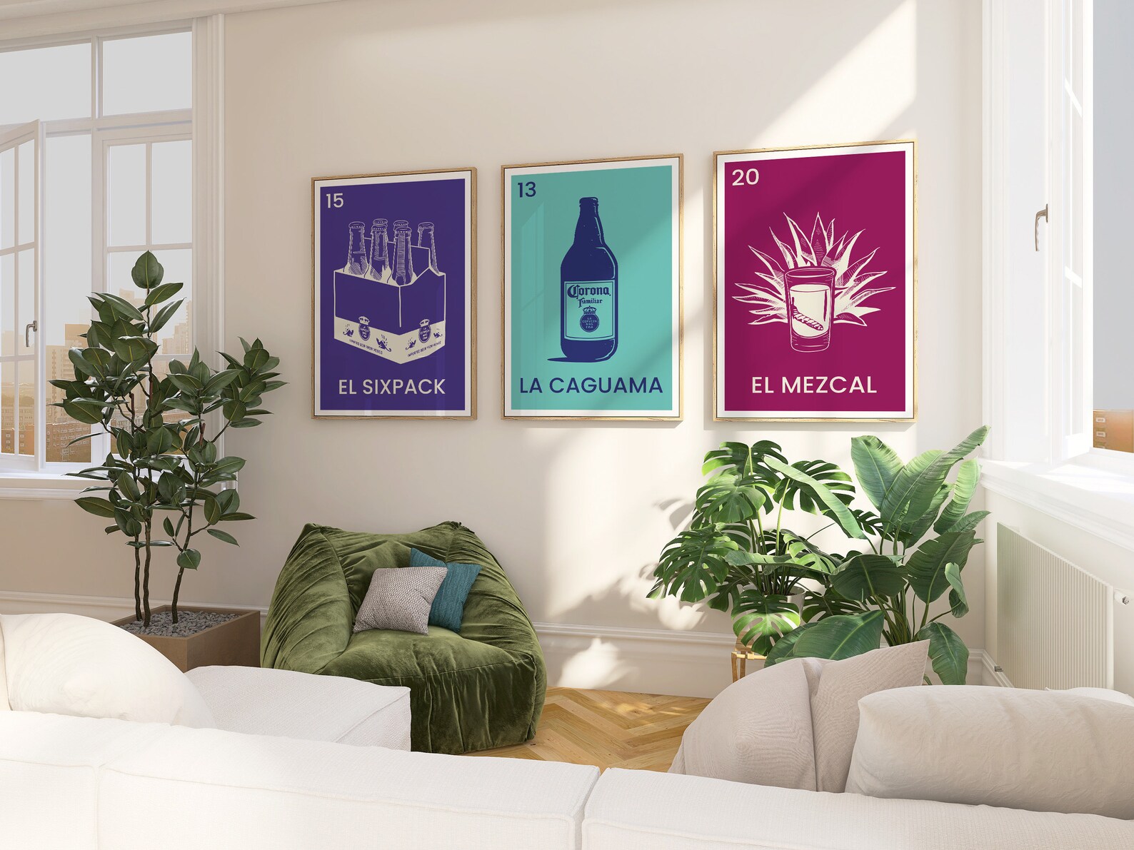 Loteria Mexicana Prints Mexico Bar Cart Prints Vintage Cocktail Posters ...