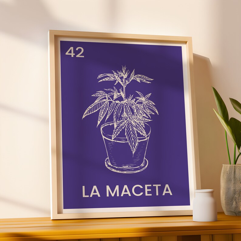 Poster Mexican Loteria La Pota La Mota Digital Print Loteria Designs ...