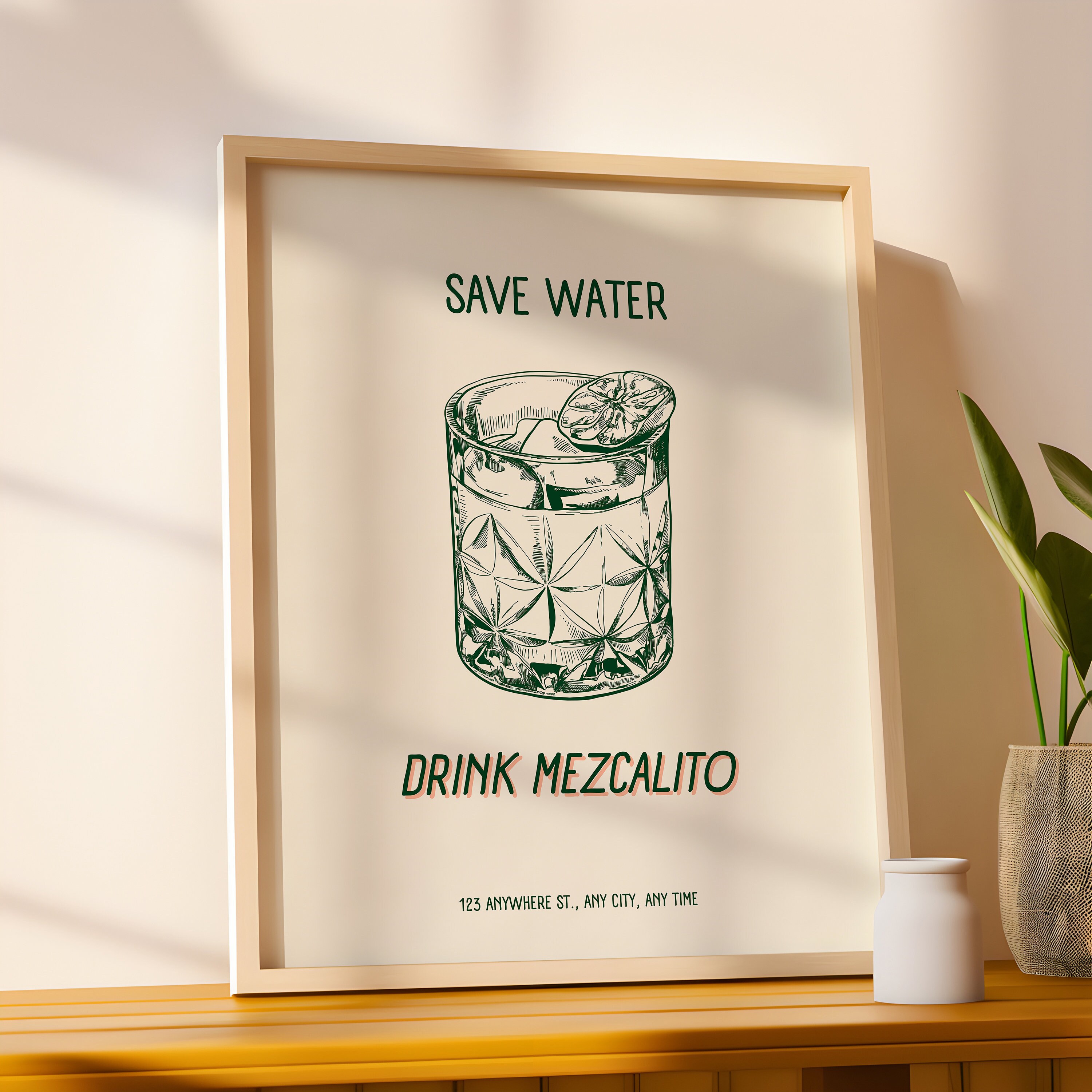Mezcal Poster Mezcal Gift Retro Mezcal Art Poster Drinks Wall Decor ...