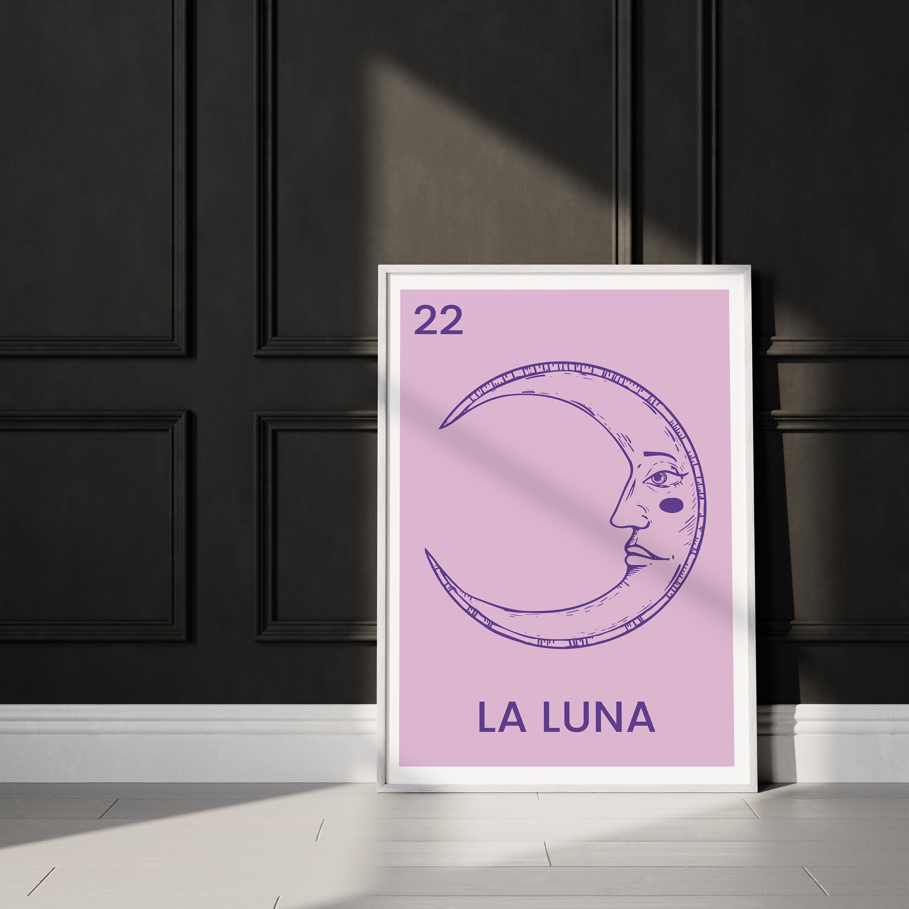 Mexican Loteria Print La Luna Loteria Art Print Loteria Designs Latinx ...