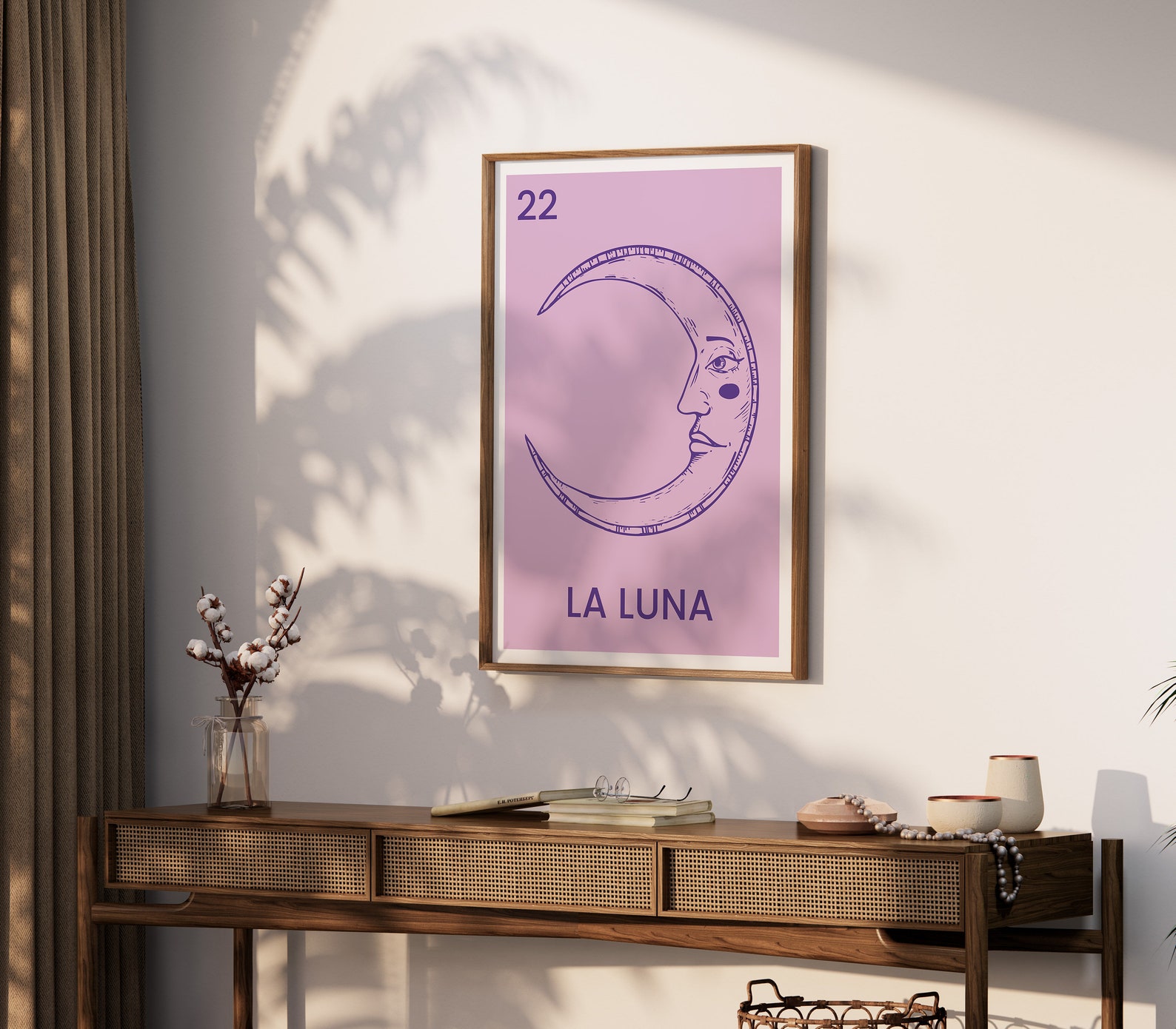 Mexican Loteria Print La Luna Loteria Art Print Loteria Designs Latinx ...