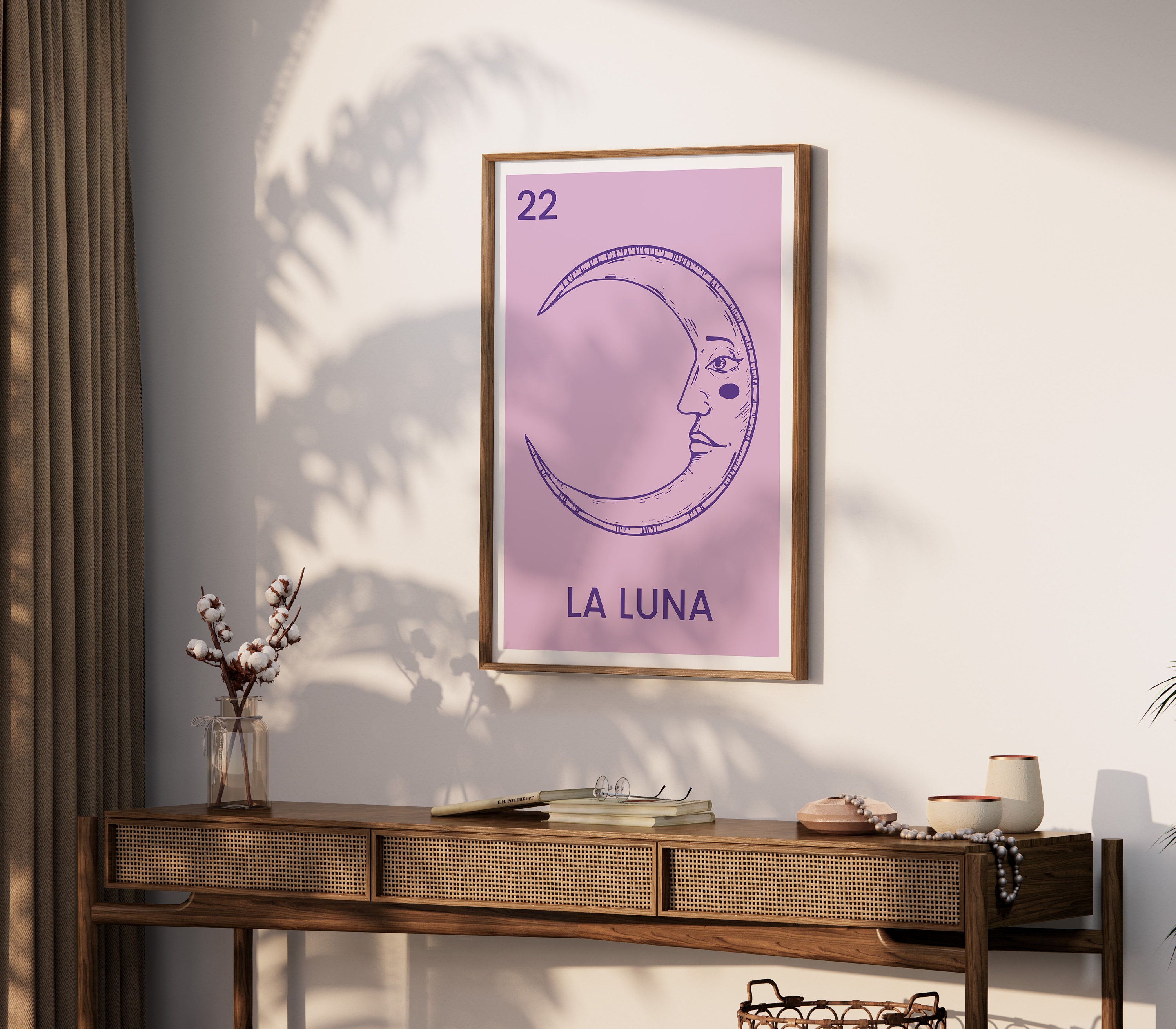 Mexican Loteria Print La Luna Loteria Art Print Loteria Designs Latinx ...