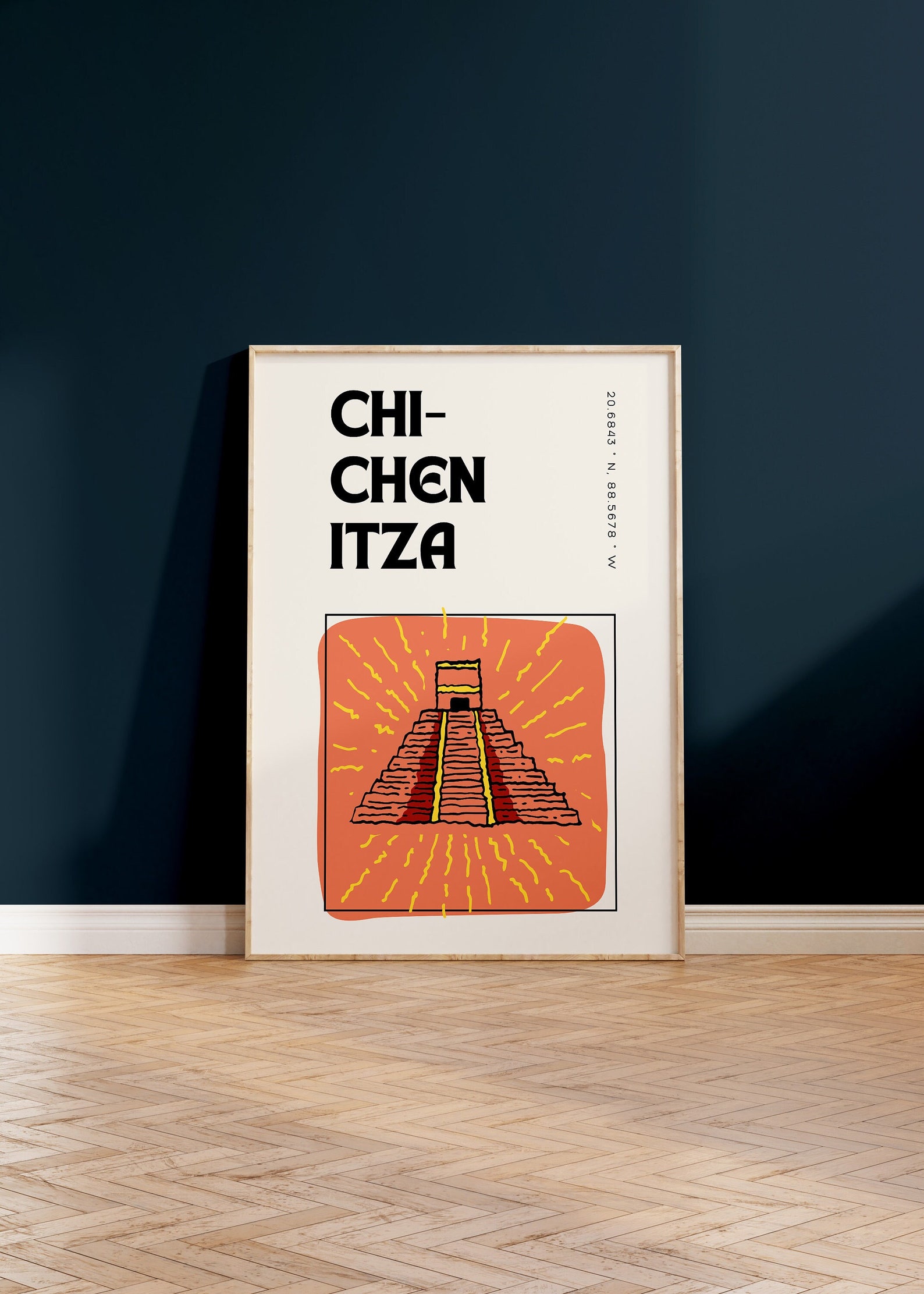 Chichen Itza Print Kukulcan Aztec Art Mexico Poster Mexico Printable ...