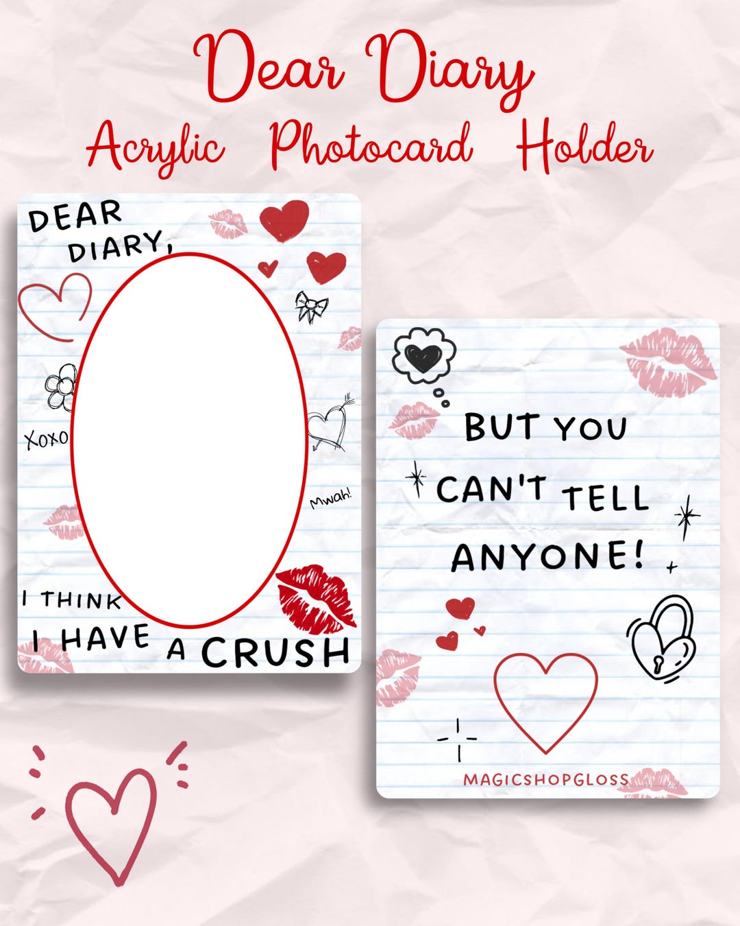 Dear Diary Acrylic Photocard Holder: K-pop PC Keychain Crush - Etsy