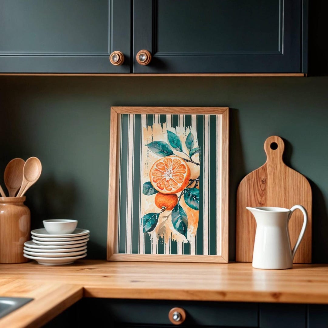 Vintage Orange Fruit Print Wall Art,retro Orange Painting, Retro Fruit ...