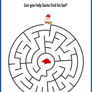 Santa Christmas Printable Activity Pages - Etsy
