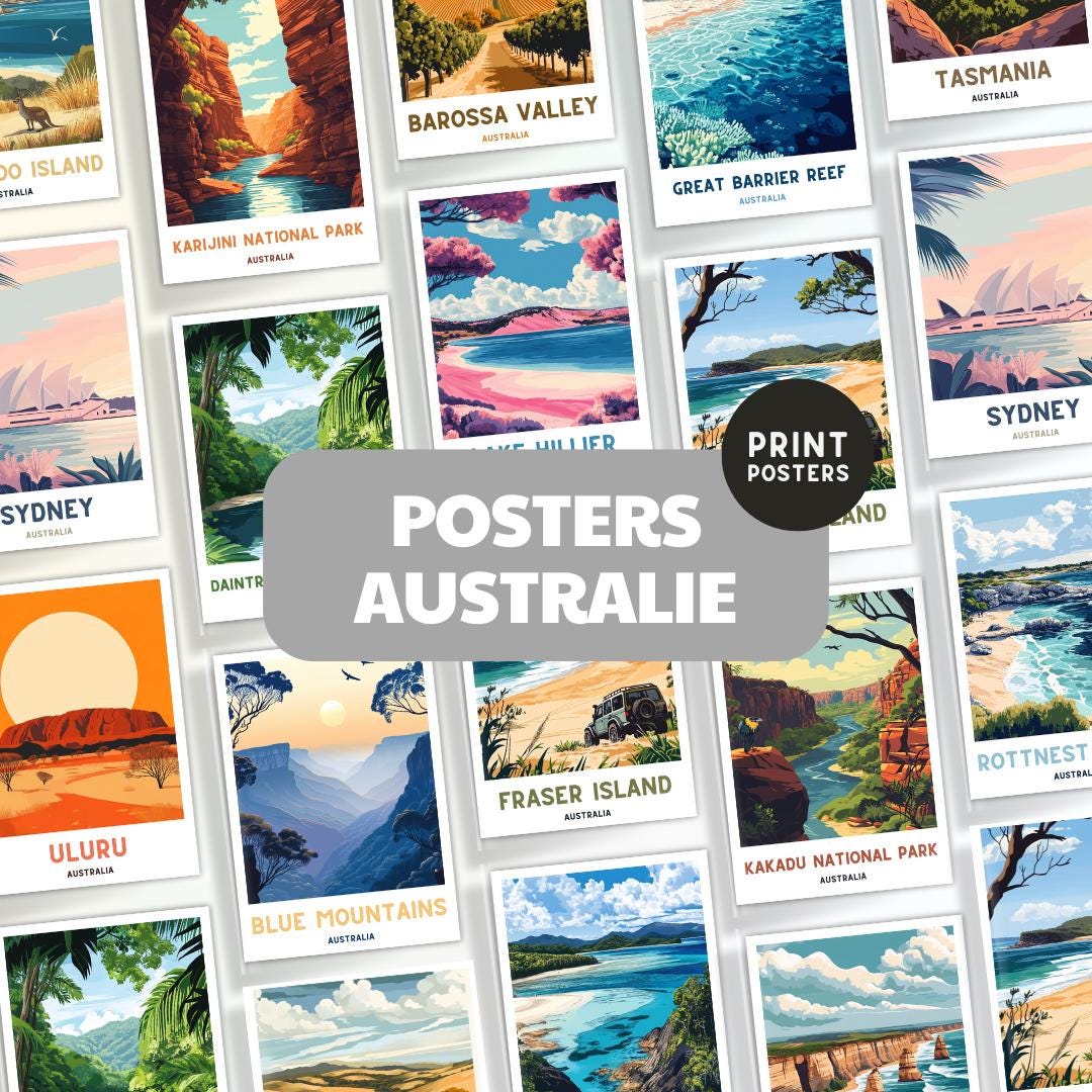 Australia Posters - Australia Travel Posters - Home Decor - Set of 15 ...