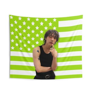 NCT Ten Neon America Flag Banner, NCT Members Custom Kpop Flag, NCT 127 ...