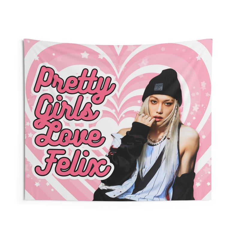 Skz Felix Hiptape Pretty Girls Banner, Stray Kids Members Kpop Flag ...