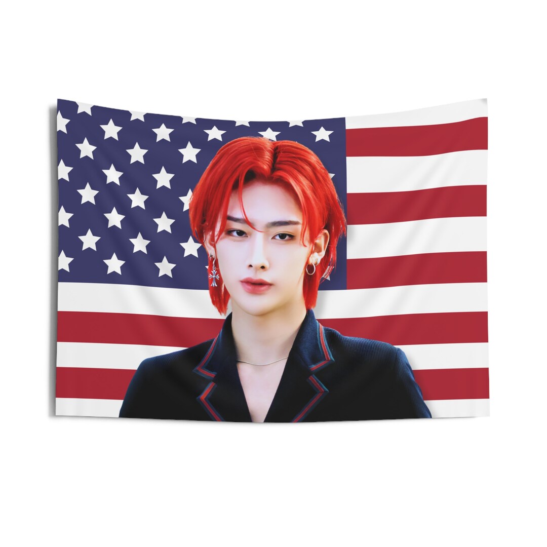 Zb1 Ricky Red Hair America Flag, Zerobaseone Members Kpop Flag, Zb1 ...