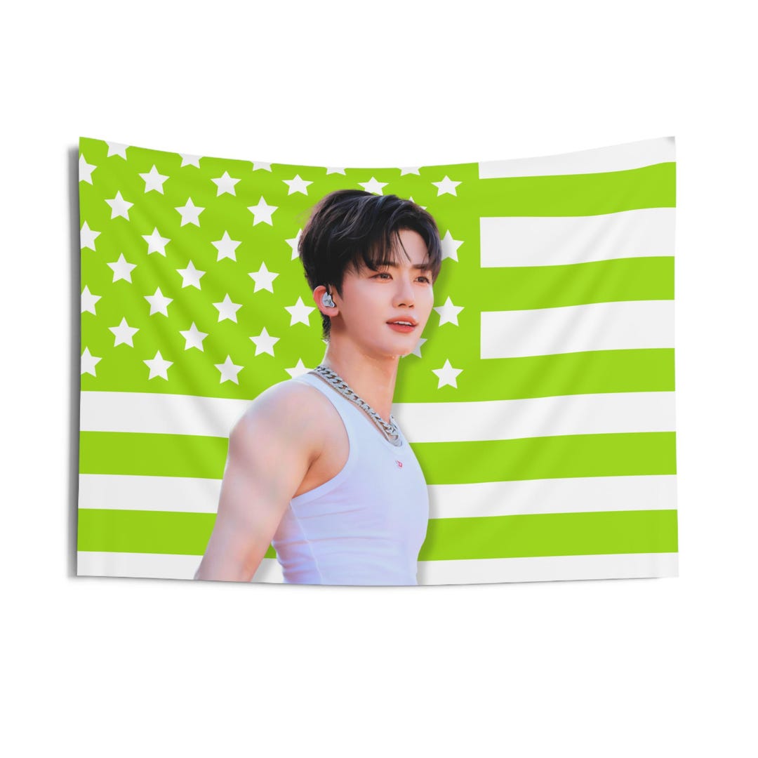 NCT Jaemin Neon America Flag Banner, NCT Members Custom Kpop Flag, NCT ...