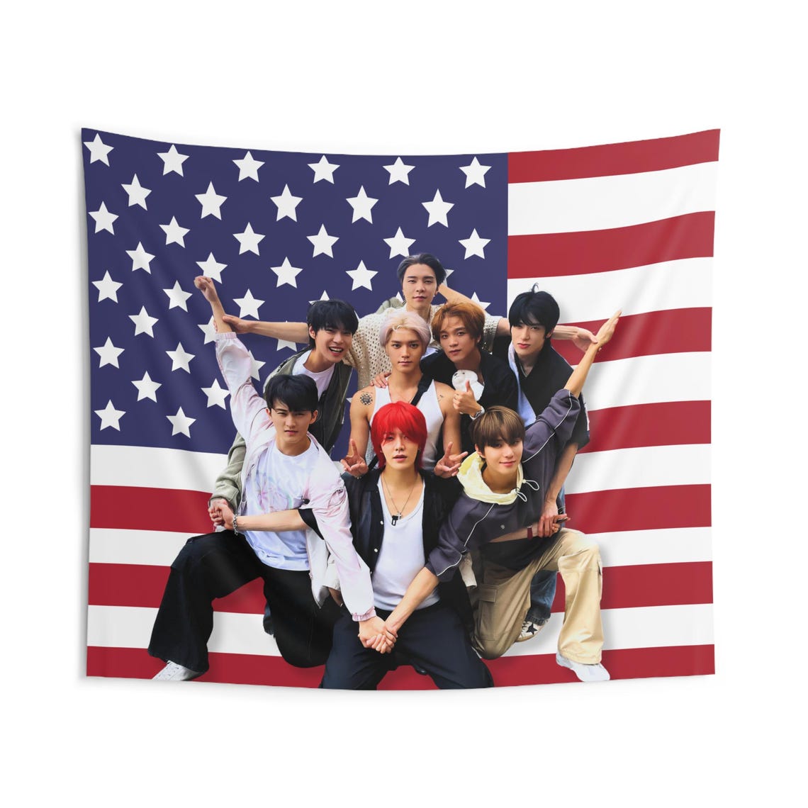 NCT 127 Members America Flag Banner, Nct Fact Check Kpop Flag, Nct 127 ...