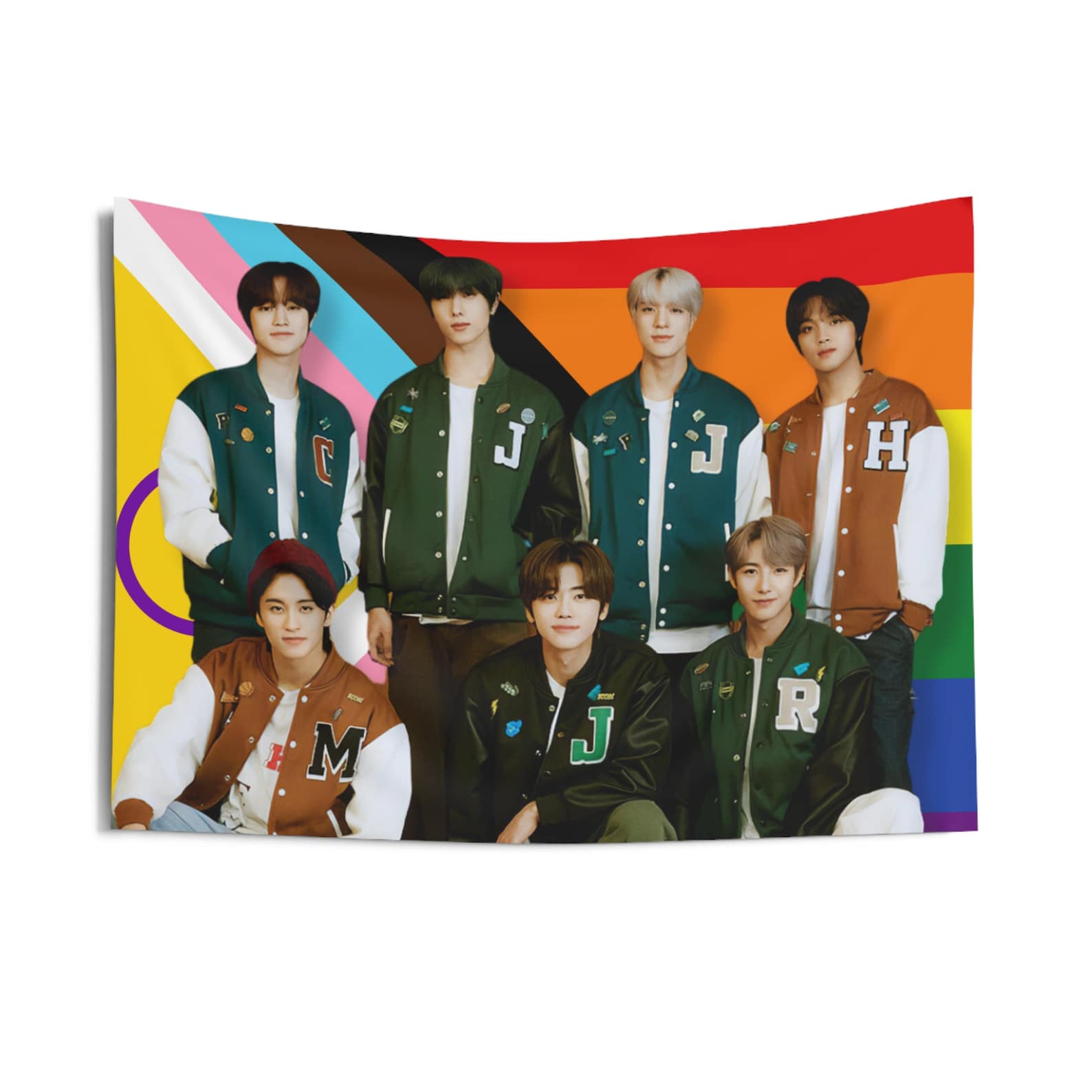 NCT Dream Group Photo Pride Flag, NCT Dream Members Kpop Pride Banner ...