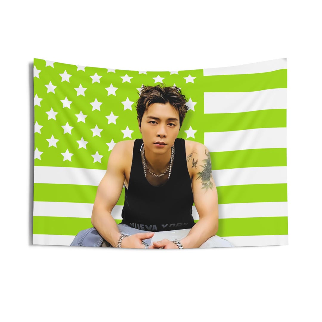 NCT Johnny Neon America Flag Banner, NCT Members Custom Kpop Flag, NCT ...