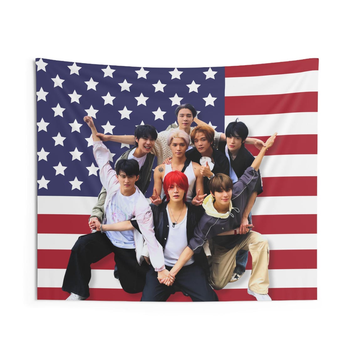 NCT 127 Members America Flag Banner, Nct Fact Check Kpop Flag, Nct 127 ...