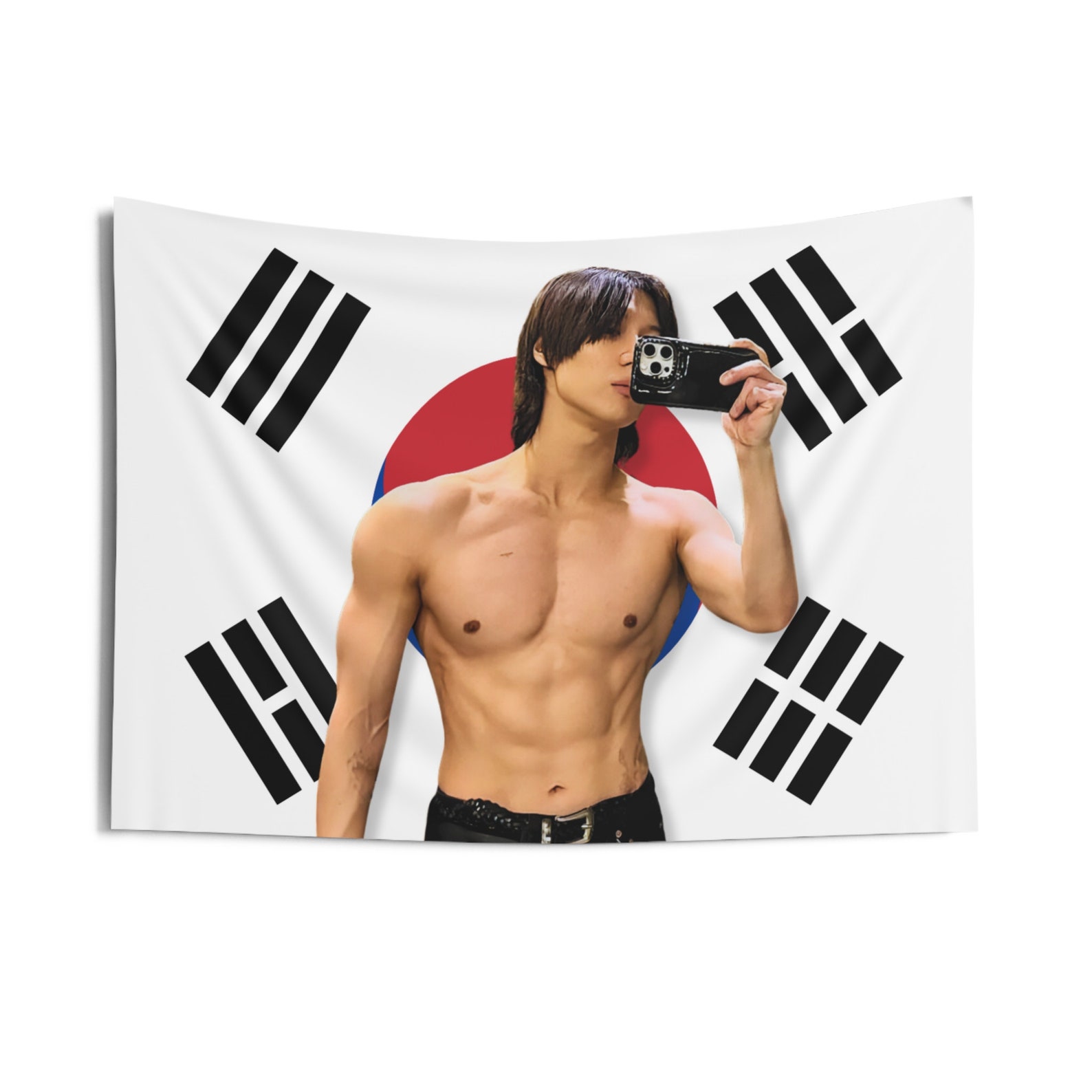 SHINEE Taemin Shirtless Gym Selfie Flag Banner, SHINEE Taemin Kpop Sk ...