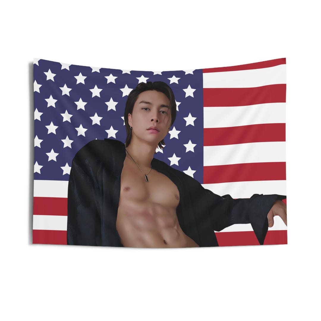 NCT Johnny Flag Banner, Nct Johnny Kpop American Flag Tapestry, Nct ...
