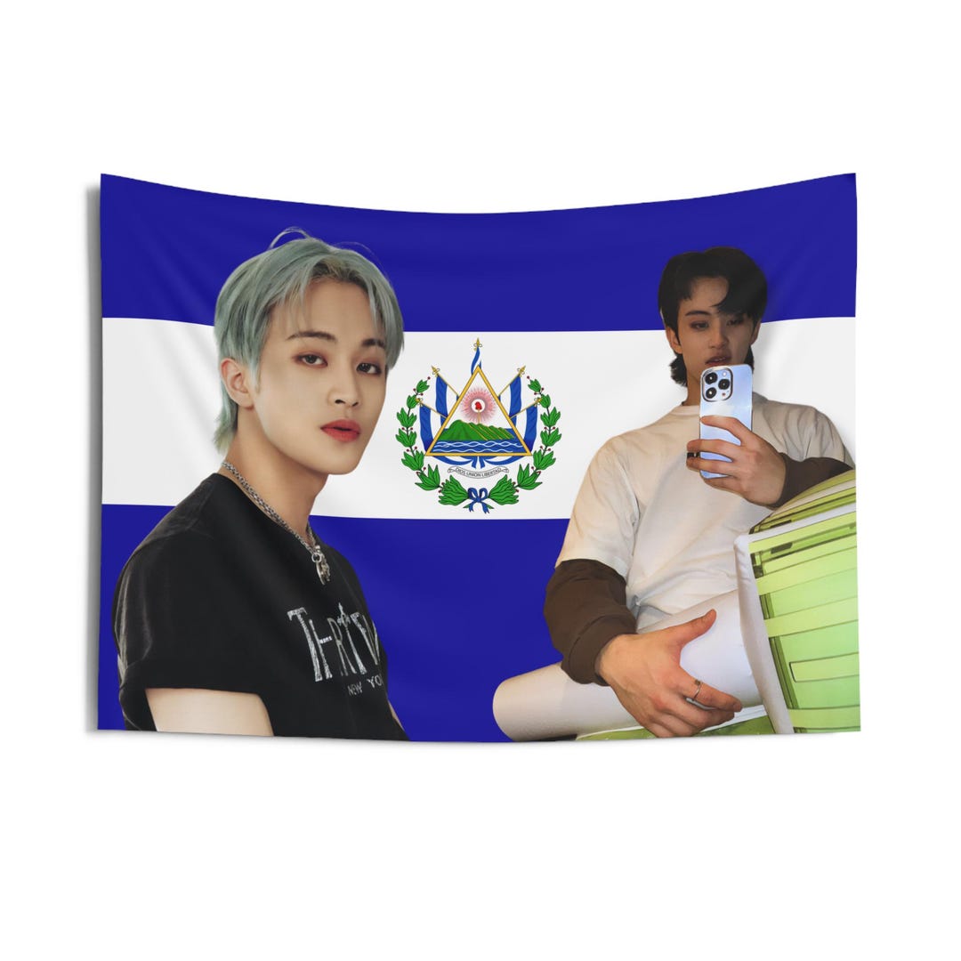 NCT Mark Lee El Salvador Flag Banner, NCT Mark Lee Kpop Flag Tapestry ...