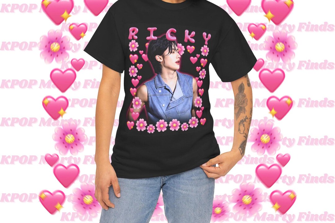 Zb1 Ricky Heart Emoji Shirt, Zerobaseone Ricky Cute Y2k Bootleg Merch ...