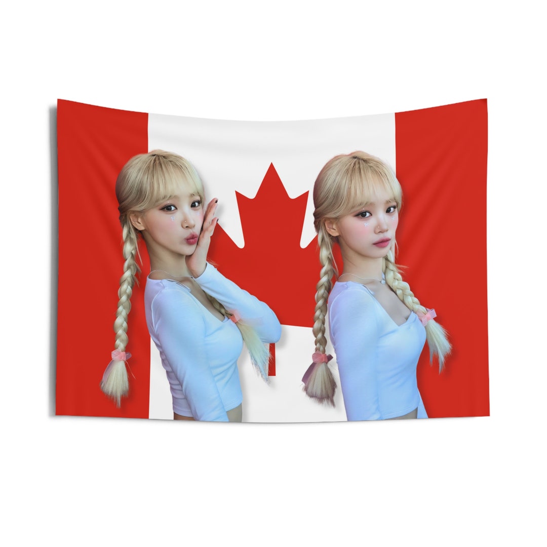 Le Sserafim Chaewon Canada Flag Banner, Lesserafim Chaewon Blonde, LSFM ...