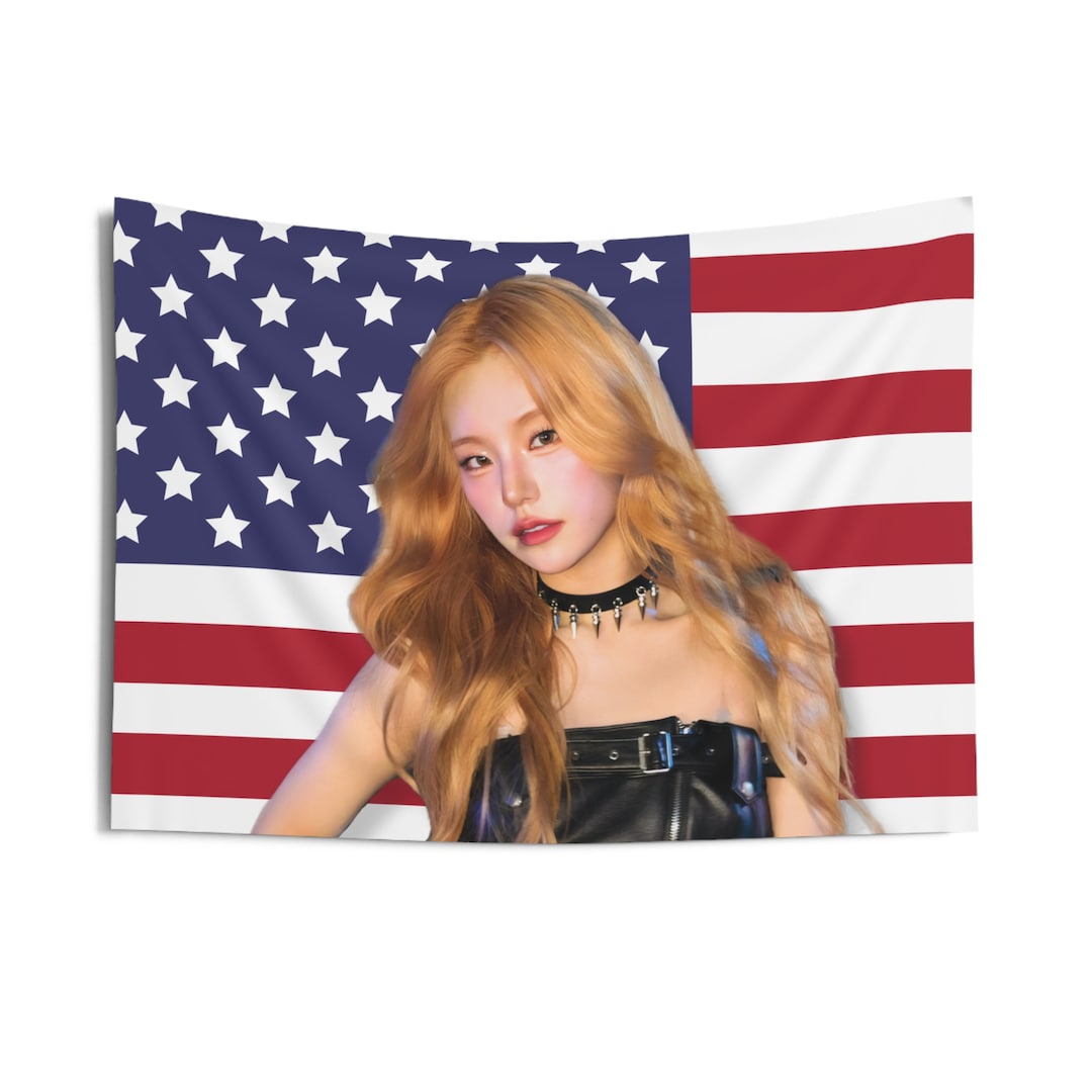 ITZY Yeji America Flag Banner, Itzy World Tour Kpop Flag, Born to Be ...
