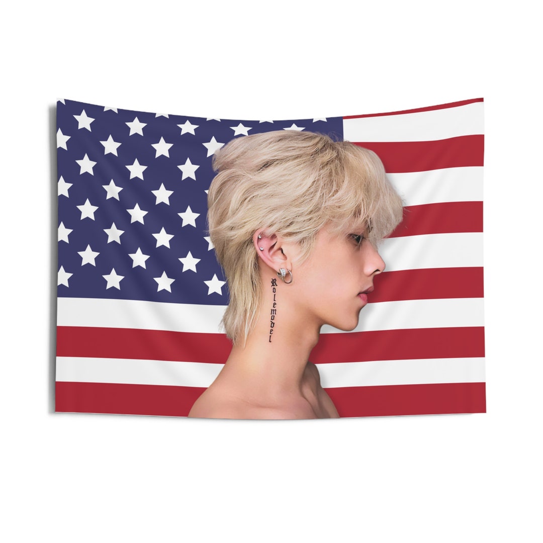 ZEROBASEONE Ricky America Flag Banner, Zb1 Ricky Tattoo Kpop Flag, Zb1 ...