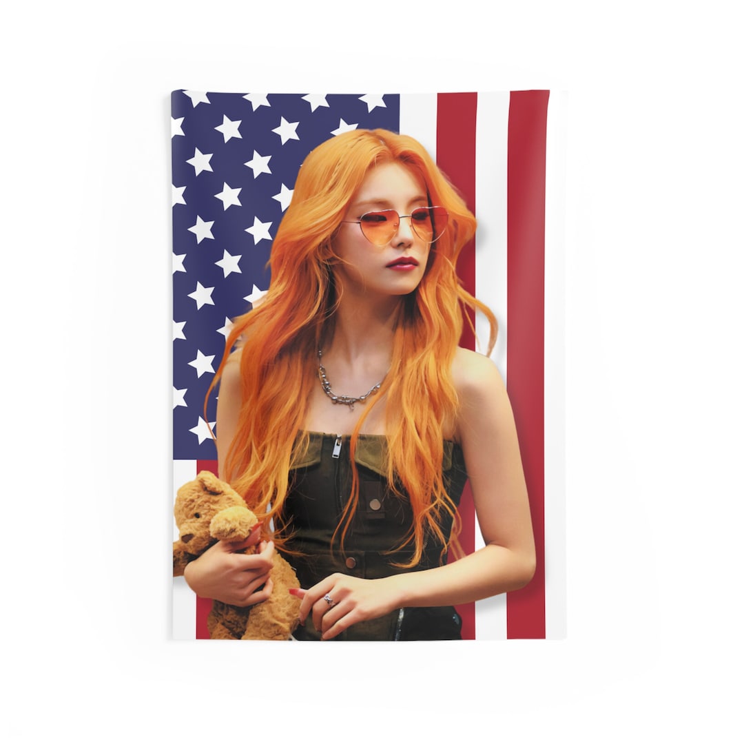 ITZY Yeji America Flag Banner, Yeji ITZY Tour Kpop Flag, Itzy Yeji Kpop ...